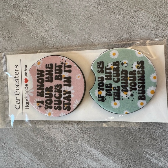 Other | Nwot Handmade Funny Car Coasters | Poshmark